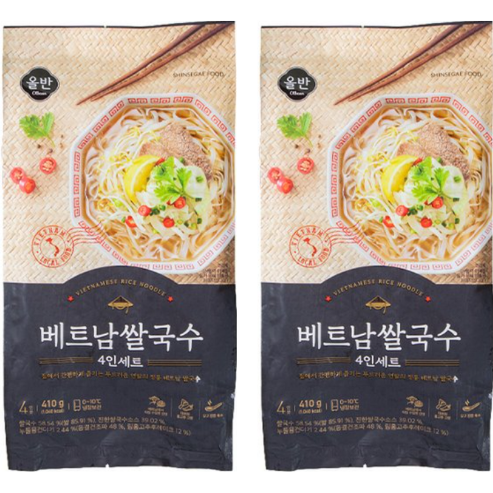 '신세계푸드 올반 베트남쌀국수 4인 410g, 410g, 2개' 최저가 검색, 최저가 24,960원 - 할인 알림