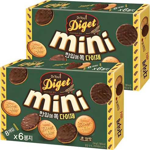 '오리온 다이제 미니 초코 234g, 234g, 2개' 최저가 검색, 최저가 5,620원 - 할인 알림