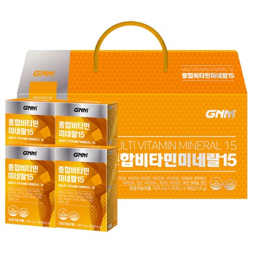 GNM자연의품격 종합비타민 미네랄 15 선물세트, 90정, 4개입 - 가격 변동 추적 그래프 - 역대가