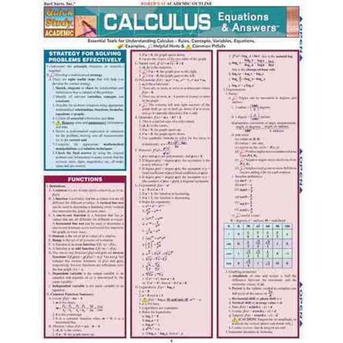 Quick Study Academic Calculus: Equations & Answers, Quickstudy - 가격 변동 ...
