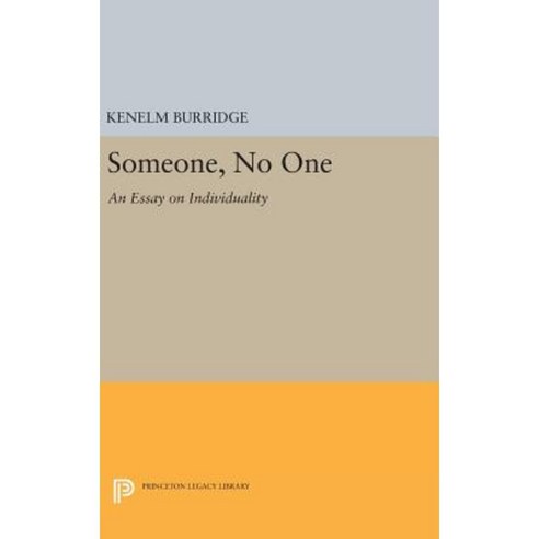 Someone No One: An Essay on Individuality Hardcover, Princeton ...