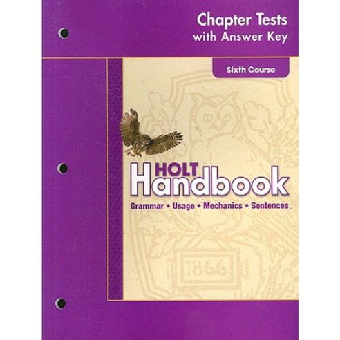 Holt Handbook Chapter Tests with Answer Key Sixth Course Paperback ...