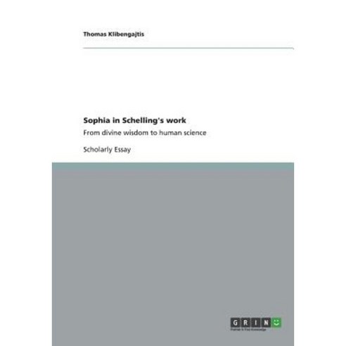 Sophia in Schelling''s Work Paperback, Grin Publishing - 가격 변동 추적 그래프 - 역대가