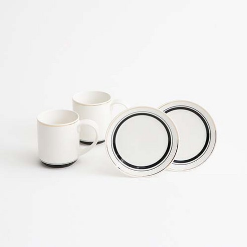 ERATO 비바 2인 홈카페 티세트 4p, 블랙, 머그 420ml x 2p + 접시 2p - 가격 변동 추적 그래프 - 역대가