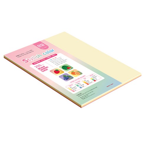 종이문화 SS 스타일리쉬 시즌 두꺼운 혼합색지 205g 02 Summer, 8절, 17개 - 복사용지 | 쿠팡