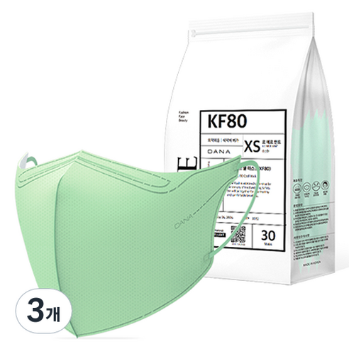 다나마스크 다나 오브 쿨 새부리형 마스크 소소형 KF80, 30개입, 3개, 08 르메르 민트 - 가격 변동 추적 그래프 - 역대가