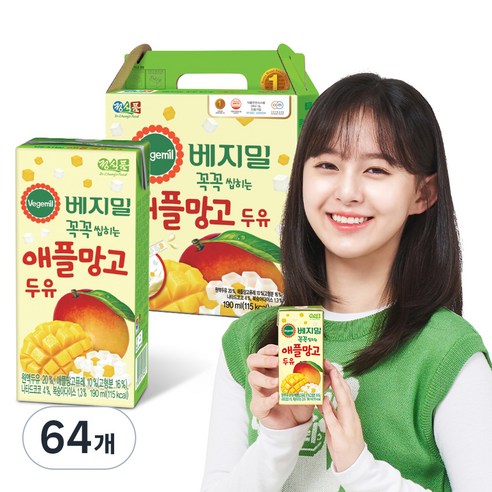 '베지밀 꼭꼭 씹히는 애플망고 두유, 190ml, 64개' 최저가 검색, 최저가 42,010원 - 할인 알림