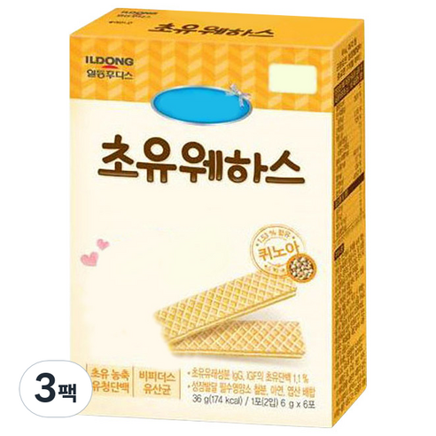 일동후디스 웨하스, 초유웨하스, 36g, 3팩 - 가격 변동 추적 그래프 - 역대가