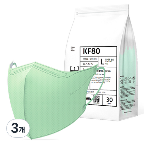 다나마스크 오브 쿨 새부리형 마스크 대형 KF80, 30개입, 3개, 8 르 메르 민트 - 가격 변동 추적 그래프 - 역대가