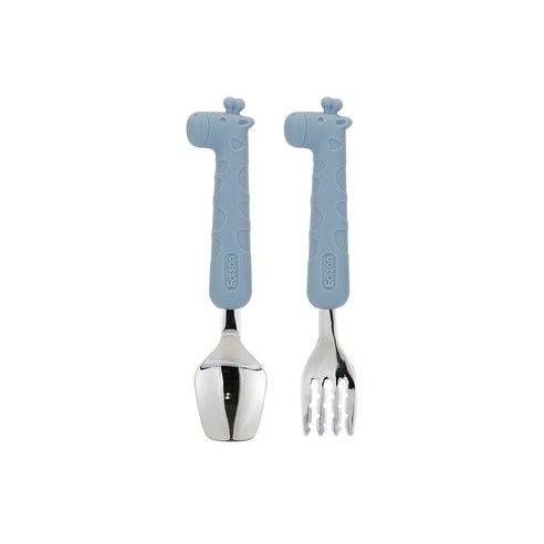 에디슨 실리콘 스푼포크 케이스세트(기린/블루), ES1655 기린 ..., 1개 - 스푼포크세트 | 쿠팡