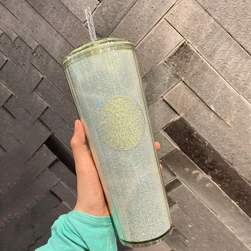 2022 홀로그램 텀블러 블링블링 빨대컵 콜드컵710ml, 녹색 - 가격 변동 추적 그래프 - 역대가