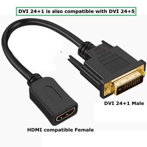 0.3M 1080P HDMI-compatible to DVI Adapter Bi-Directional DVI 241245 Pin ...