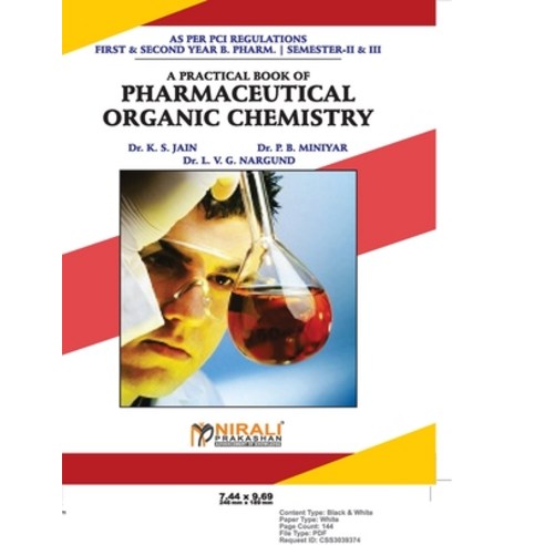 (영문도서) Pharmaceutical Organic Chemistry Paperback, Nirali Prakashan ...