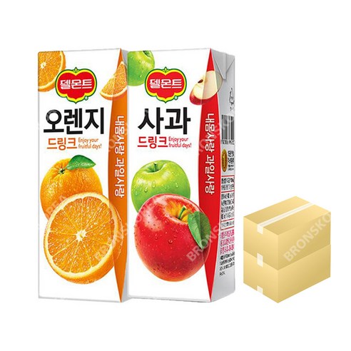 롯데 델몬트 오렌지 드링크팩 190ml X 32팩+사과 32팩 / 주스 음료수 - 오렌지주스 | 쿠팡
