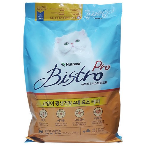 뉴트리나 비스트로 애묘사료 6kg (300g x 20개) 고양이사료 전연령 - 건식사료 | 쿠팡