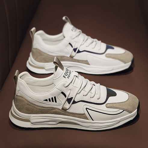 ANKRIC 2022 봄 캐주얼 남성화 패션 아이덴티티 스포츠 아르간 신발 리얼 가죽 사계절 구두유행이 잘 어울리다. 발볼넓은운동화 - 가격