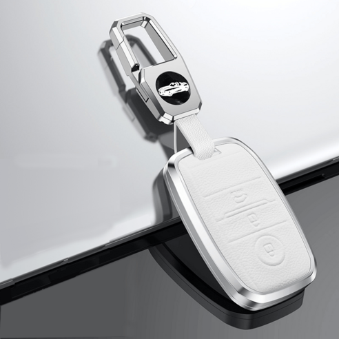 기아 자동차 스마트 가죽 키케이스 키링 키홀더 키커버 쏘렌토MQ4 카니발KA4 올뉴K3 스포티지NQ5 K5DL3 셀토스 K7프리미어 K8GL3 니로SG2, 03 화이트 ...