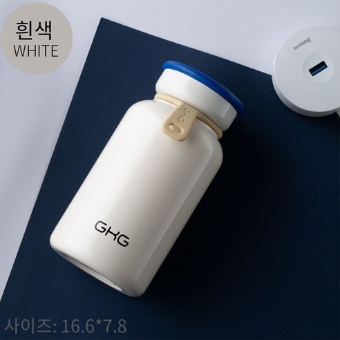 Jiaqi 304 스테인레스 스틸 보온병 미니 작은 큰 배꼽 컵 여성 학생 한국 스타일 귀여운 Ins 컵, White-380Ml차무료 - 가격