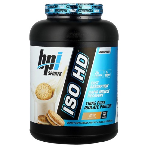 BPI Sports ISO HD™ 100% 순수 분리 단백질 바닐라 쿠키 2 170g(4.8lb) Sports (BPI 스포츠), 170g, 2개 - WPI 분리유청 | 쿠팡