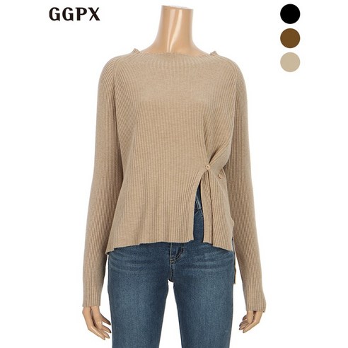 GGPX 골지 사이즈 조절 트임 니트 GO8KP027F - 스웨터/니트 | 쿠팡
