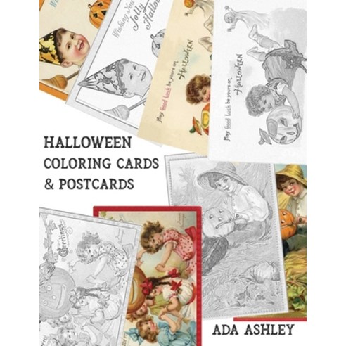 Halloween Coloring Cards & Postcards: Coloring Book of Vintage Retro ...