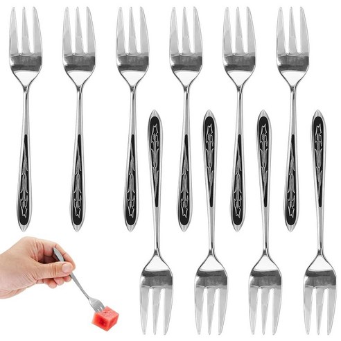 5.4Inch Mini Dessert Forks 10 Pack 180 Stainless Steel Appetizer For ...