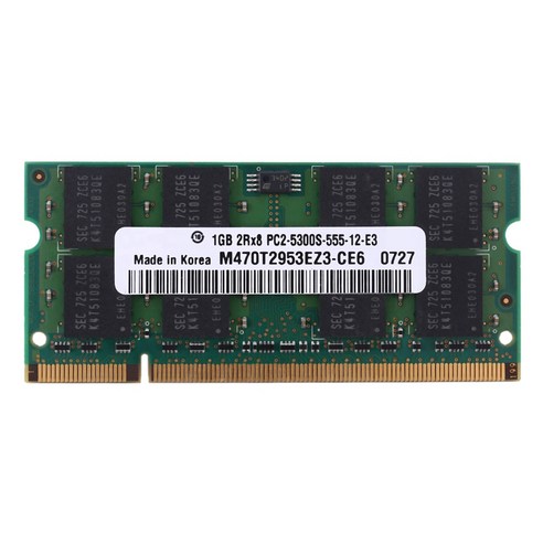 DDR2 1GB 노트북 RAM 메모리 2RX8 1.8V PC2-5300S 667MHZ 200 핀 SODIMM 노트북 메모리, 하나, 초록