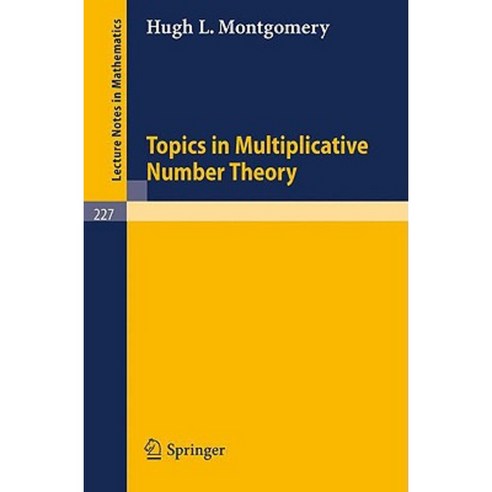 Topics in Multiplicative Number Theory Paperback, Springer - 가격 변동 추적 그래프 - 역대가
