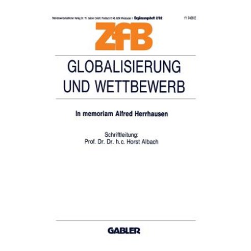 Globalisierung Und Wettbewerb: In Memoriam Alfred Herrhausen Paperback ...