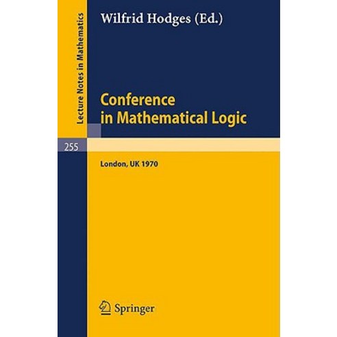 Conference in Mathematical Logic - London ''70 Paperback, Springer - 가격 변동 추적 그래프 - 역대가