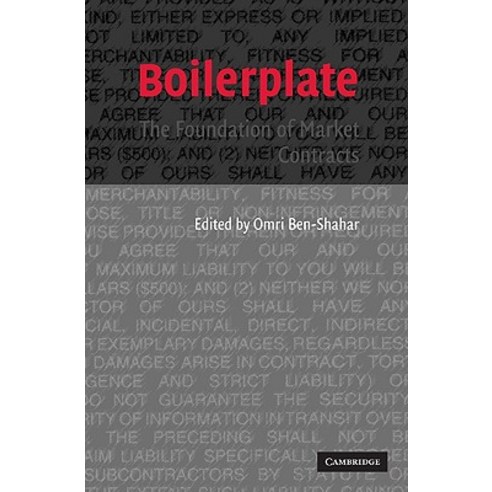 Boilerplate: The Foundation of Market Contracts Hardcover, Cambridge ...