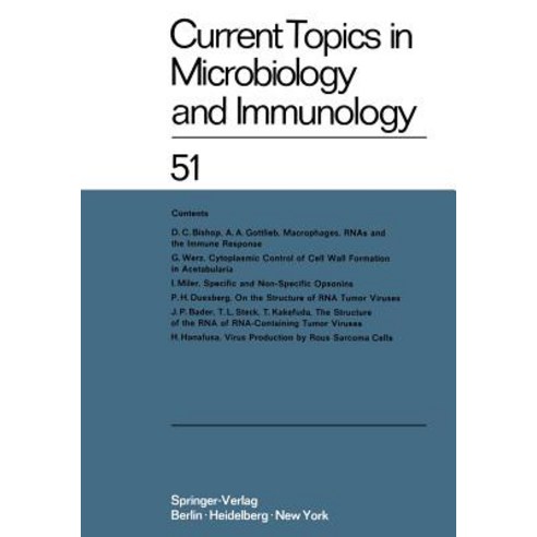 Current Topics in Microbiology and Immunology / Ergebnisse Der ...