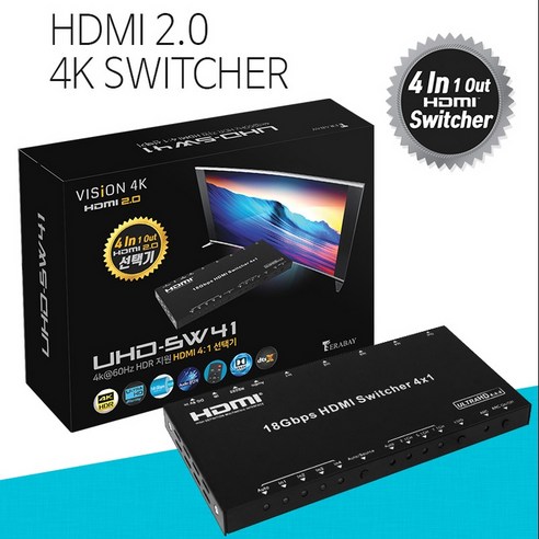 Vision 4K 60Hz HDR 4대1 HDMI 2.0b 선택기 UHD-SW41 - 케이블/젠더 | 쿠팡