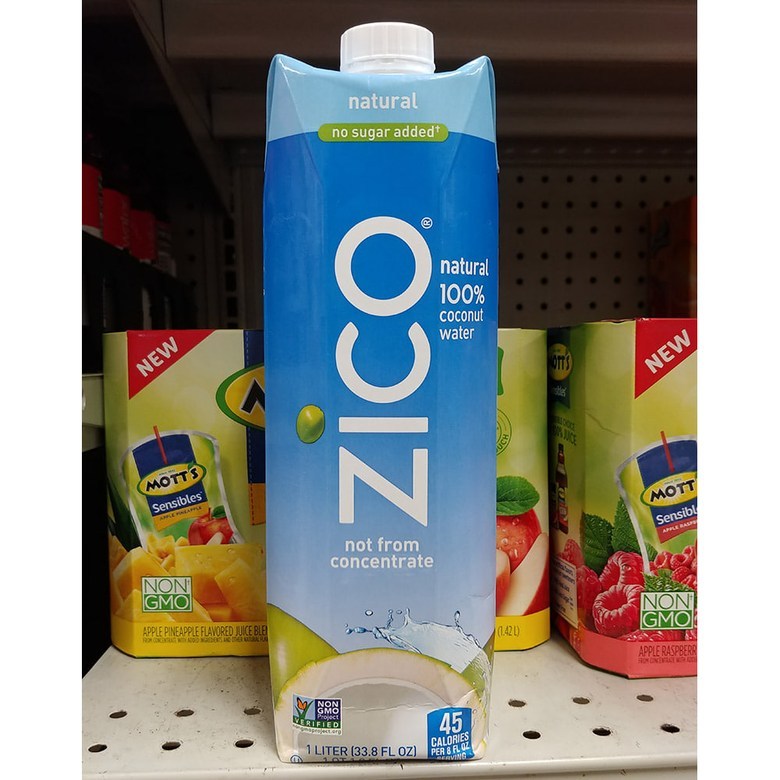 Zico Natural 100% Coconut Water 지코 내추럴 코코넛 워터 33.8oz(1L) x 2팩, 1개 ...